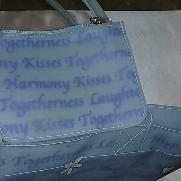 Disney | Bags | Large Blue Disney Tote With Attached Mini Zip Bag ...